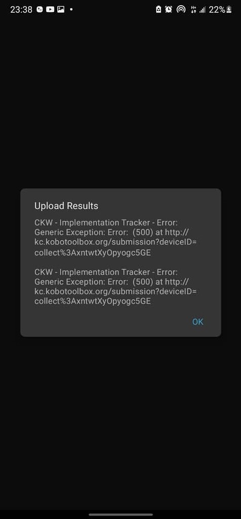 Generic Exception Error when trying to upload surveys - Data Collection ... Generic Exception Error when trying to upload surveys - Data Collection ...