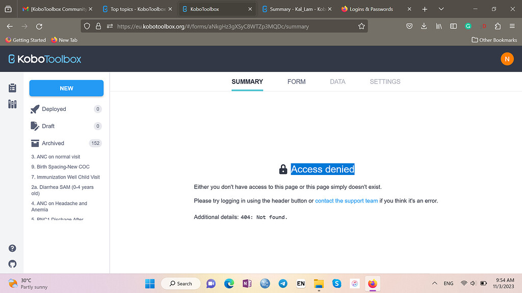 Access denied - Account Issues - KoboToolbox Community Forum