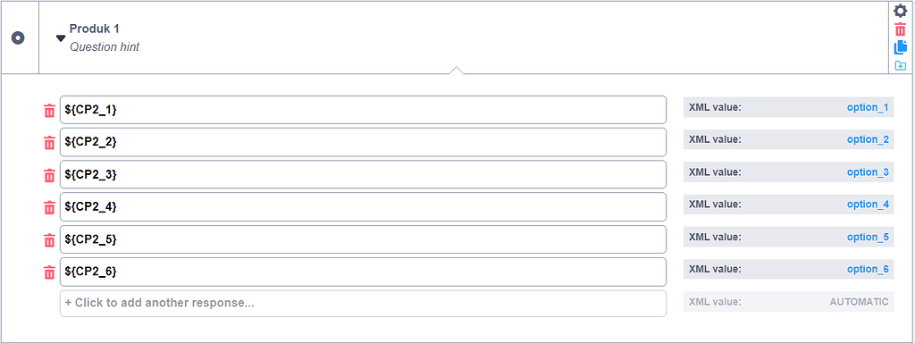 Setting multiple options to select one question type based on a text/string answers to several ...