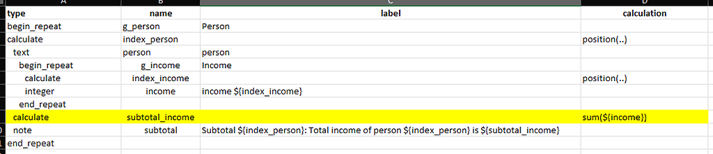 Sum calculation within a repeat-group to get subtotal - Form Building ... Sum calculation within a repeat-group to get subtotal - Form Building ...