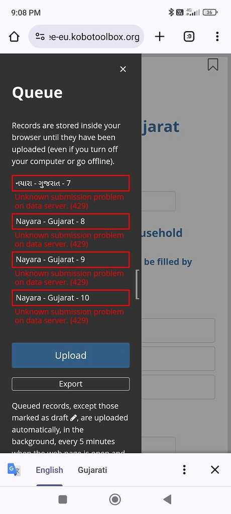 Unknown submission problem on data server (429) - Data Collection - KoboToolbox Community Forum