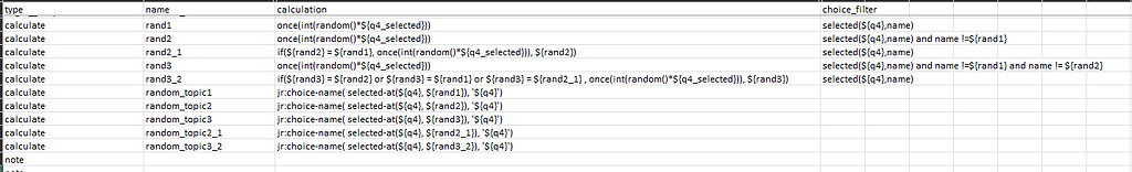 Random choice from a list - Form Building - KoboToolbox Community Forum