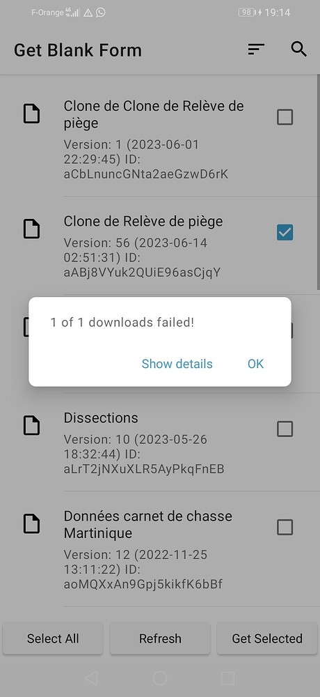 Form download failed on KoboCollect - Data Collection - KoboToolbox Community Forum