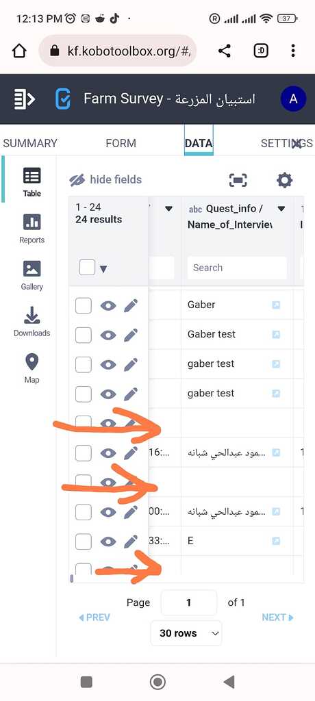 Problem of missing data in the database? - Data Management - KoboToolbox Community Forum