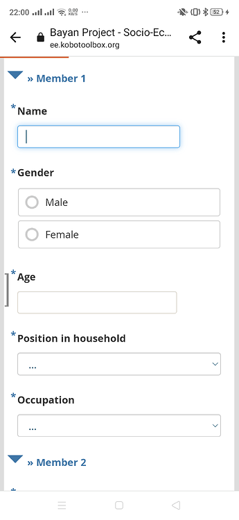 Displaying sub-group titles and separate screens in KoboCollect - Form ...