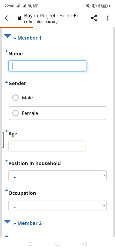 Displaying sub-group titles and separate screens in KoboCollect - Form ...