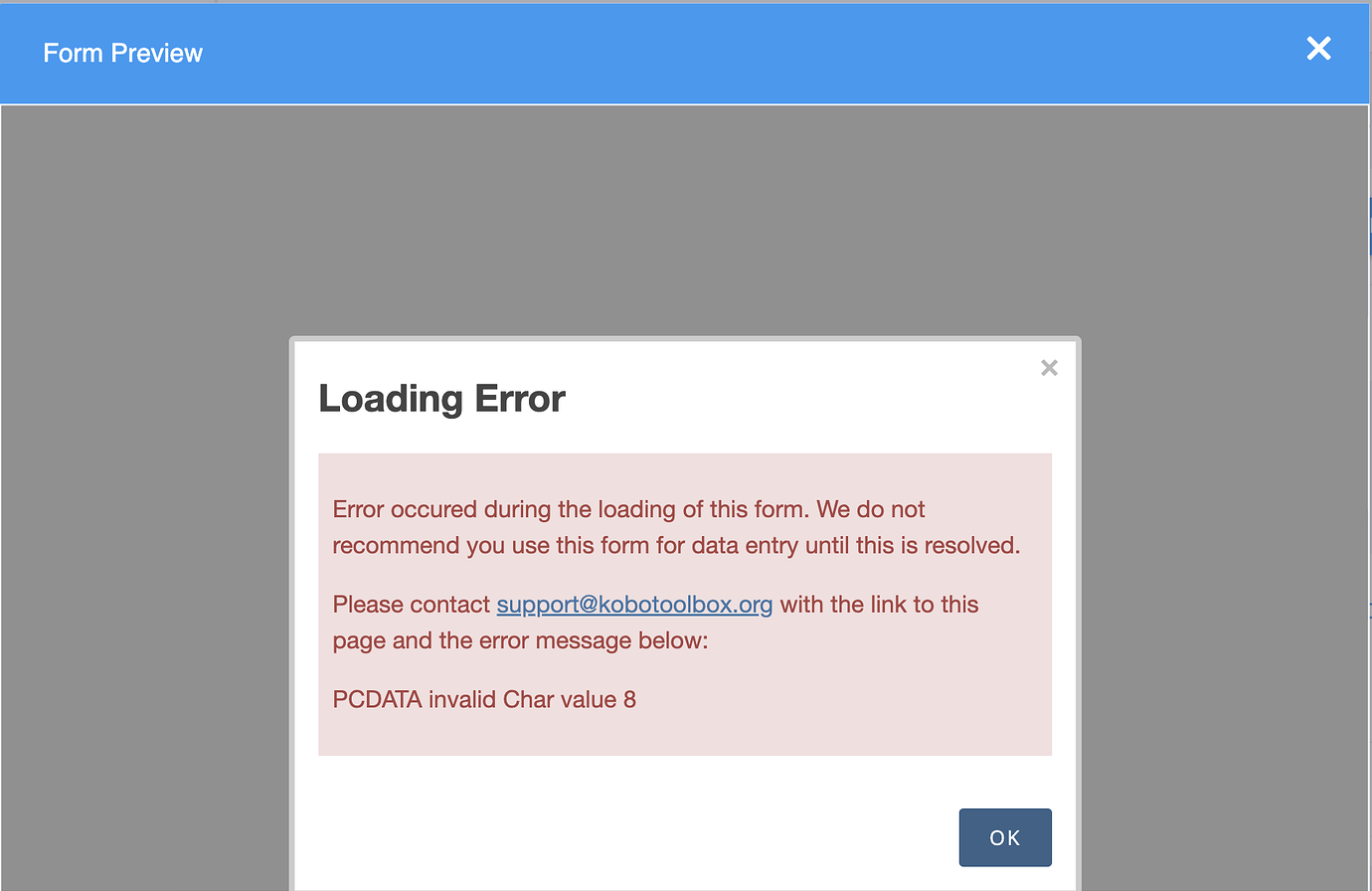Preview loading Error - Form Building - KoboToolbox Community Forum