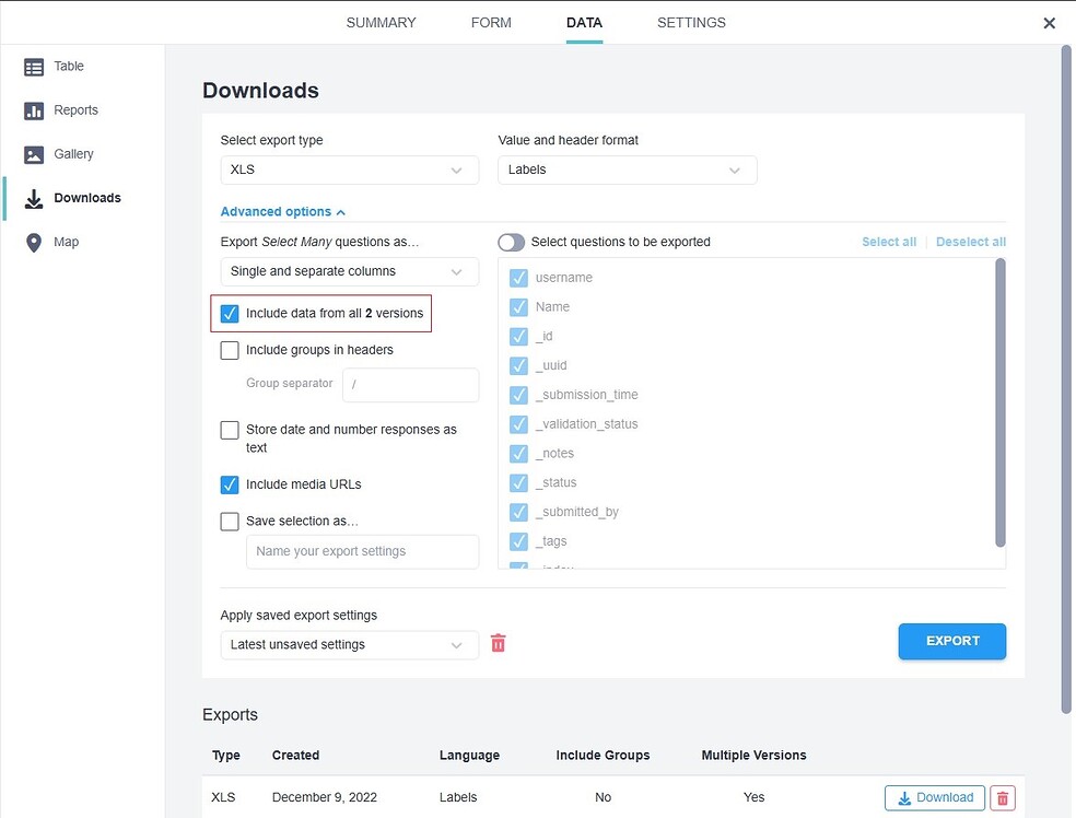 Error downloading information - Data Management - KoboToolbox Community Forum