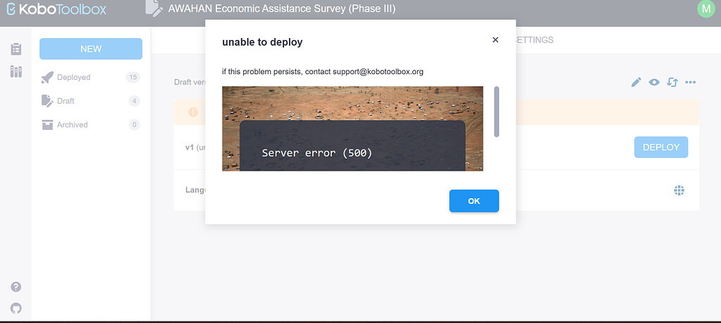 Form not getting deployed - Form Building - KoboToolbox Community Forum