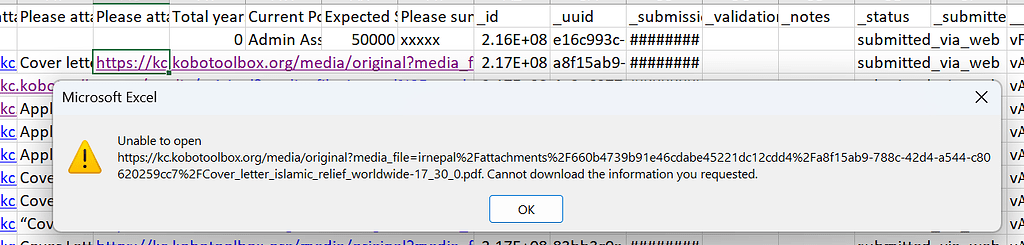 Problem Downloading Documents in KOBO - Data Management - KoboToolbox Community Forum