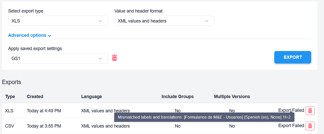 Data export recently failing - Data Management - KoboToolbox Community Forum