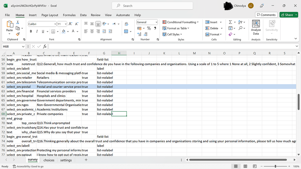 Missing a column on my excel data download - Data Management - KoboToolbox Community Forum