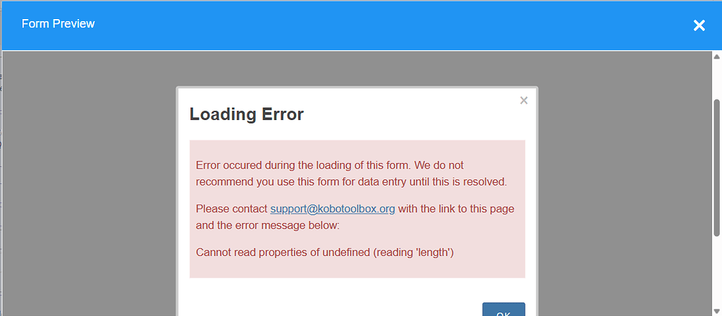 Survey Unable to Run - Form Building - KoboToolbox Community Forum