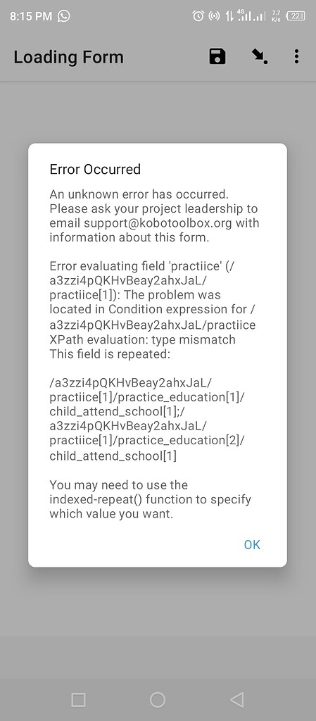 Index-Repeat- Error - Form Building - KoboToolbox Community Forum