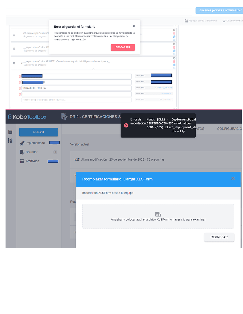 Kobo does not allow implementing forms - Form Building - KoboToolbox Community Forum