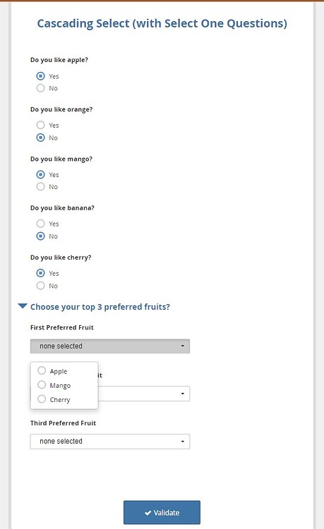 Creating ranking questions from a select one question choices - Form Building - KoboToolbox ...