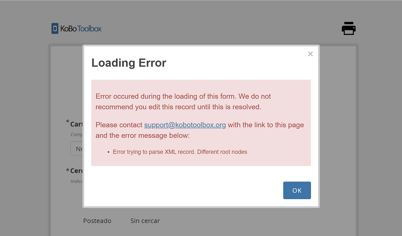 "Error occured during the loading..." - Data Management - KoboToolbox Community Forum