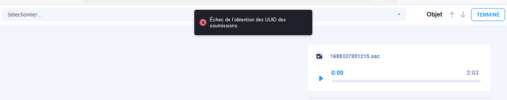Audio transcription failure “Failed to get submission UUIDs” - Data Management - KoboToolbox ...