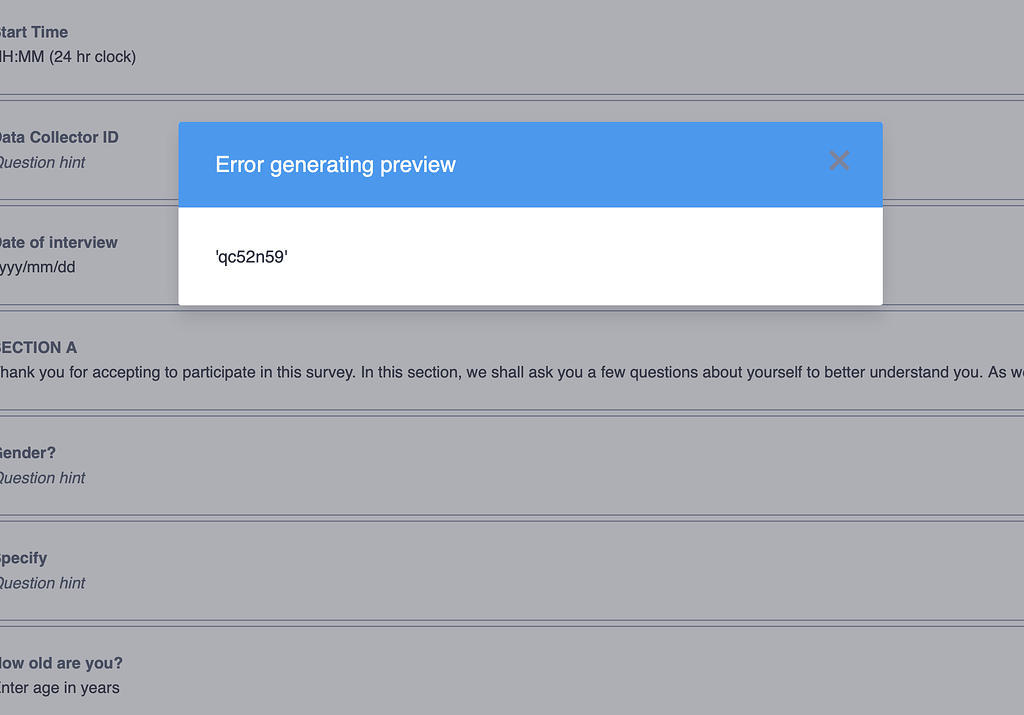 Error generating preview 'qc52n59' - Form Building - KoboToolbox Community Forum
