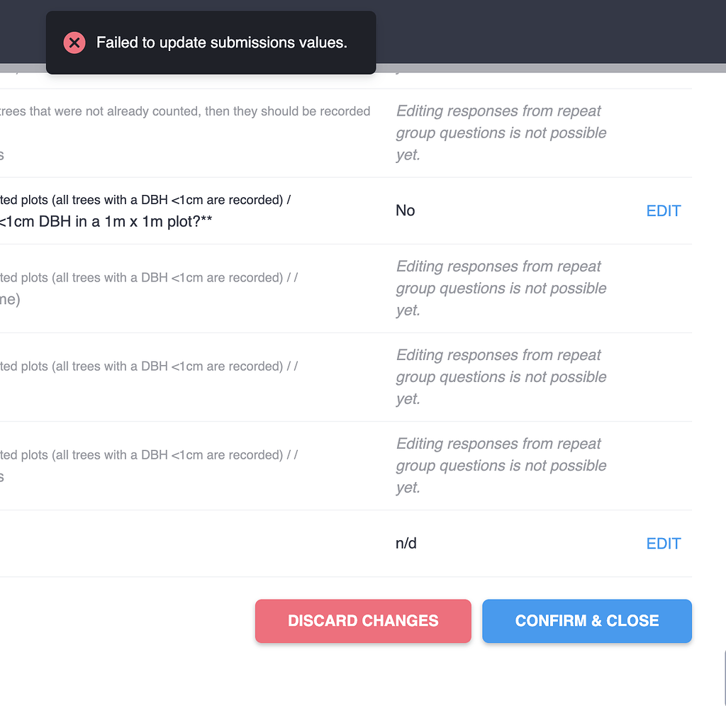 Error in editing multiple submissions - Data Management - KoboToolbox Community Forum