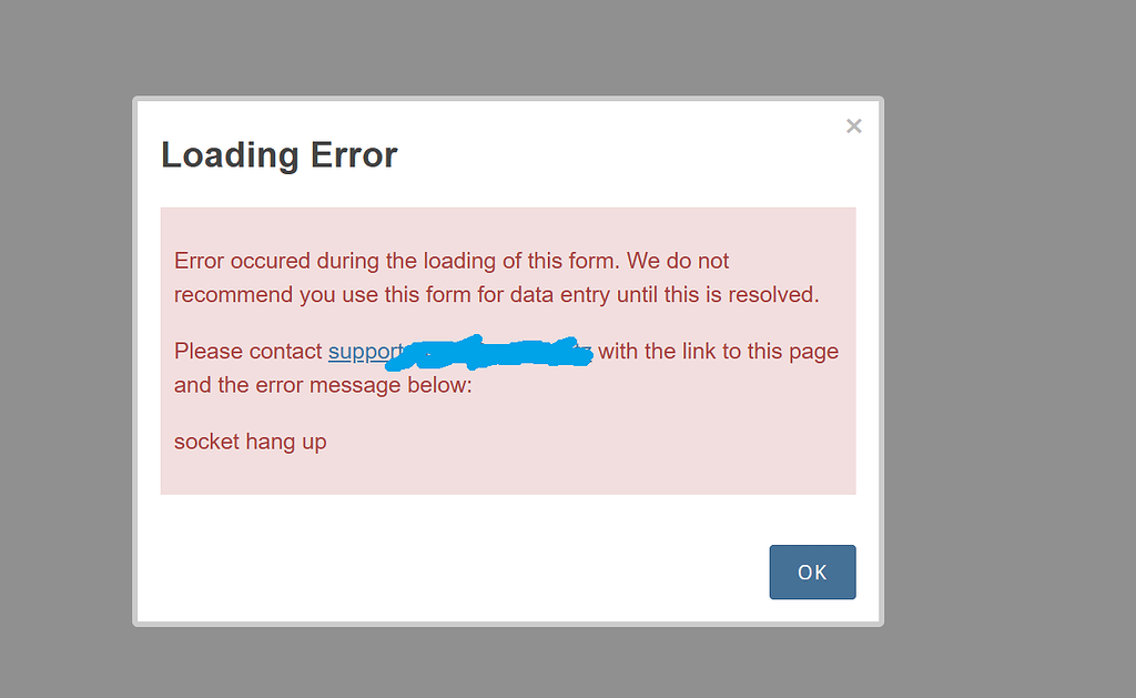 Am getting an error when i try to load the form of the project which i have deployed - Form ...