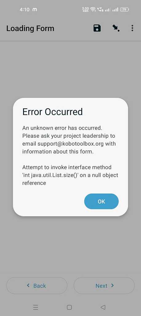 Error loading form data after saved form as draft - Form Building - KoboToolbox Community Forum