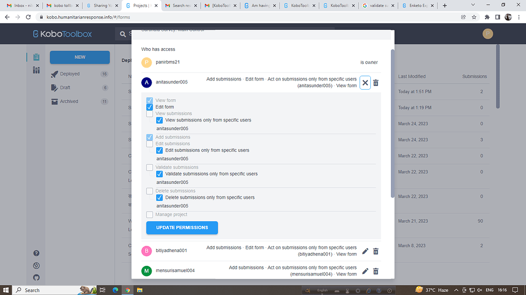 Sharing Project and Managing Permissions Issues - Data Management ...