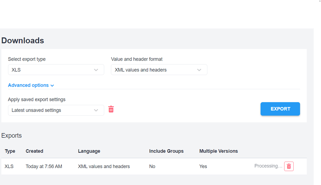 Download stuck on "processing" - Data Management - KoboToolbox Community Forum