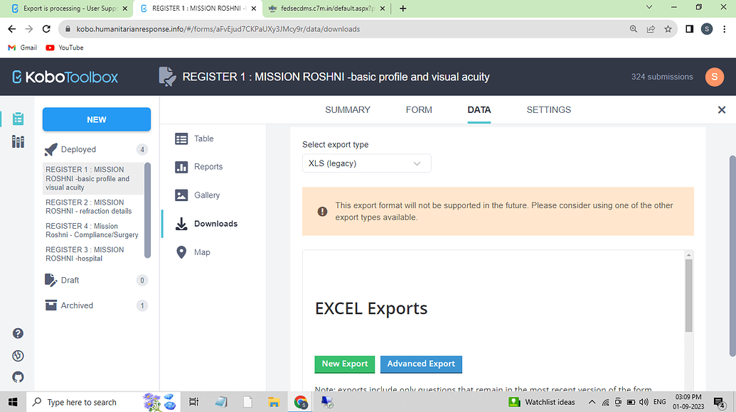 Export is processing - Data Management - KoboToolbox Community Forum