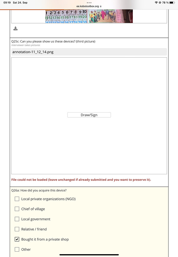 Error message when loading pictures - Data Management - KoboToolbox Community Forum