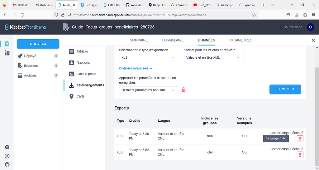 Languagecode Error Message When Export Data Data Management Kobotoolbox Community Forum 7108