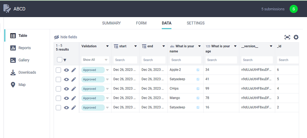 I have 5 entries in a form and I have created a vertical custom form to display the same - Kobo ...