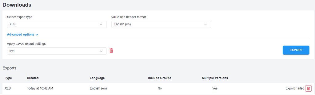 Trying to download data, it gives the message “Export Failed” - Data Management - KoboToolbox ...