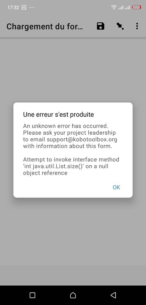 Error Message for draft - Data Collection - KoboToolbox Community Forum