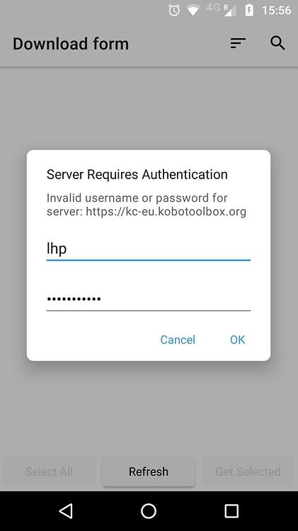 Login difficulties KoboCollect - Data Collection - KoboToolbox Community Forum