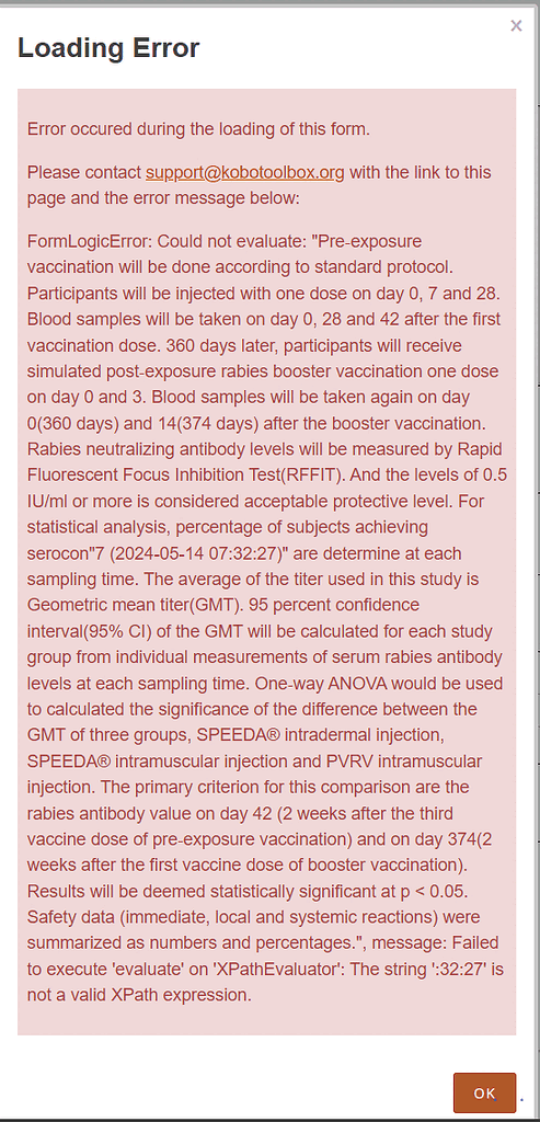 Error when the term 'version (' appears in a character string - Form Building - KoboToolbox ...