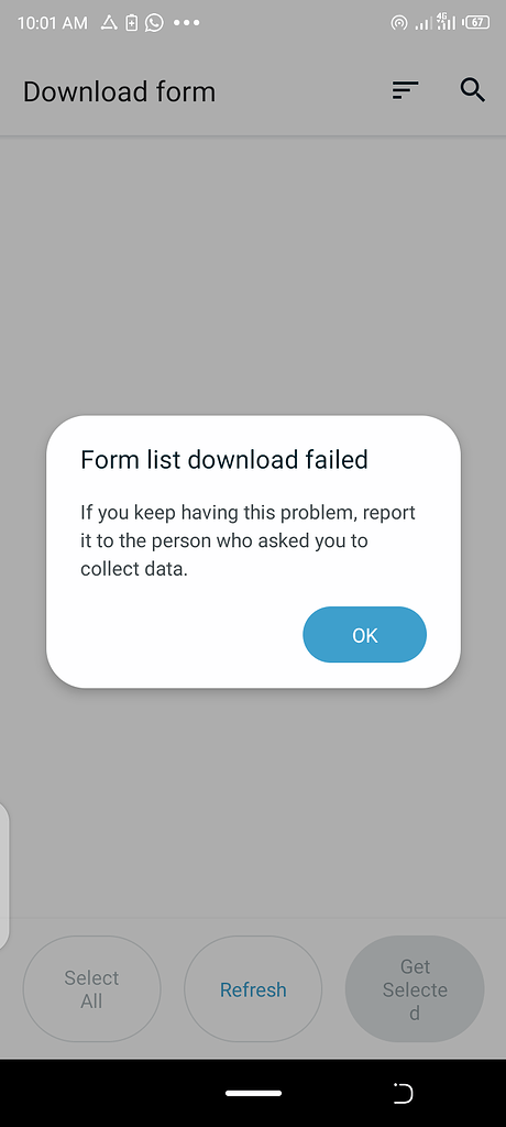 My app says form list download failed - Data Collection - KoboToolbox Community Forum