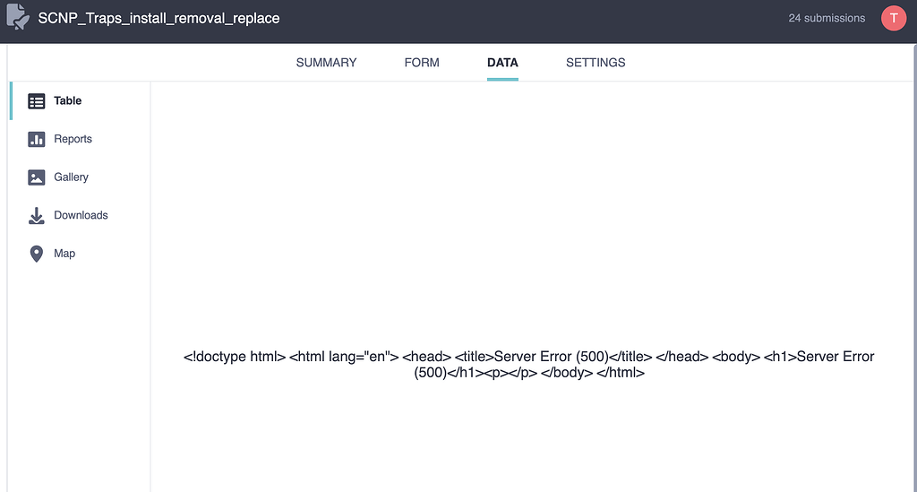 Server Error (500) Table view - Data Management - KoboToolbox Community Forum