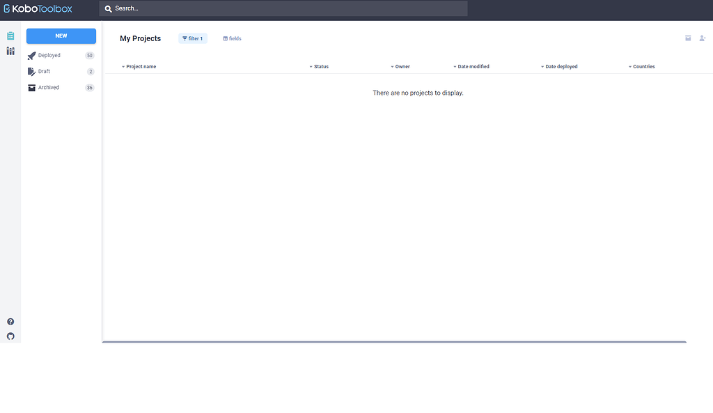 I can't show the projects list - Data Management - KoboToolbox Community Forum
