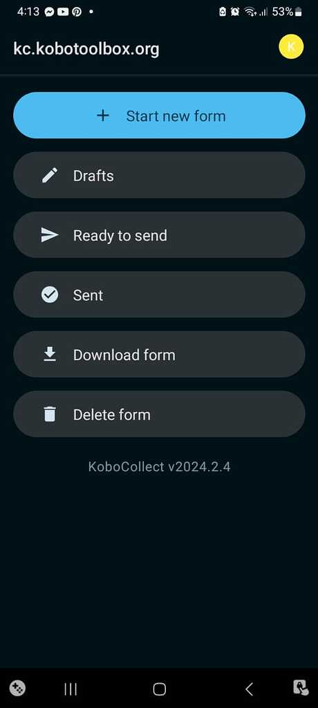 Kobo Collect App - can't see full home page - Data Collection - KoboToolbox Community Forum