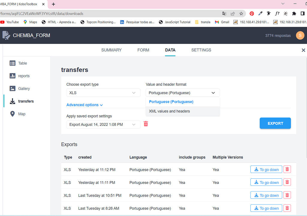 Value and header format - Data Management - KoboToolbox Community Forum