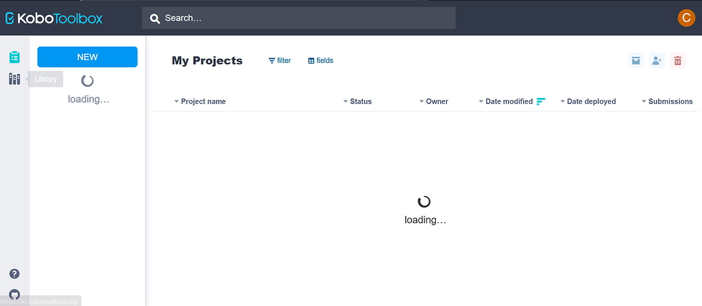 Kobotoolbox is not loading projects - Account Issues - KoboToolbox Community Forum