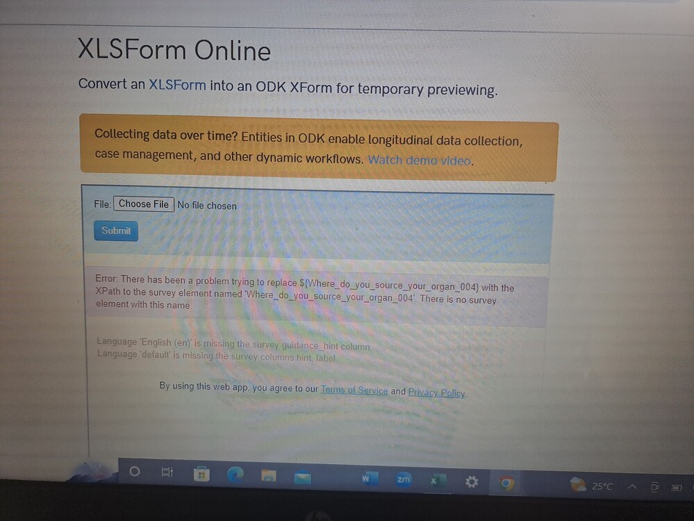 How can I fix error 400 which prevents my form to deploy? - Form Building - KoboToolbox ...