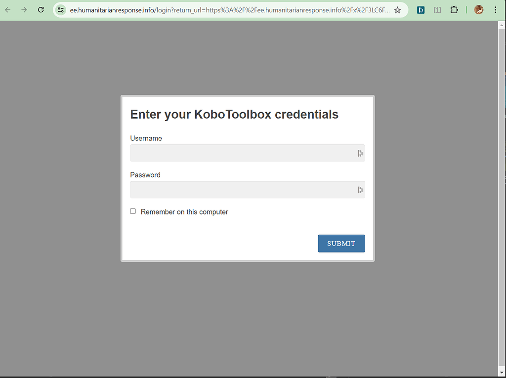 We are directed to a page with no controls and no “create account” function - Data Collection ...