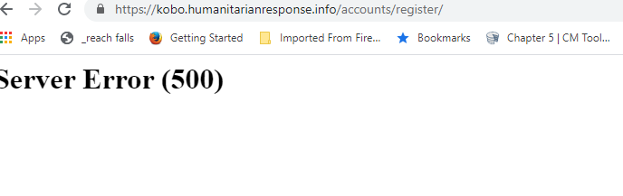 Server 500 error when creating new kobo account - Account Issues - KoboToolbox Community Forum