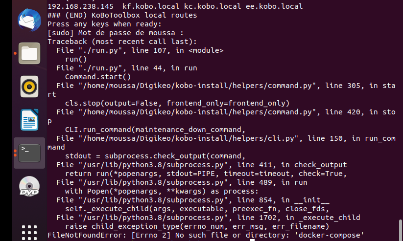 Urgent help to install a self hosted KoBoToolbox server - Kobo On Your Own Server - KoboToolbox ...