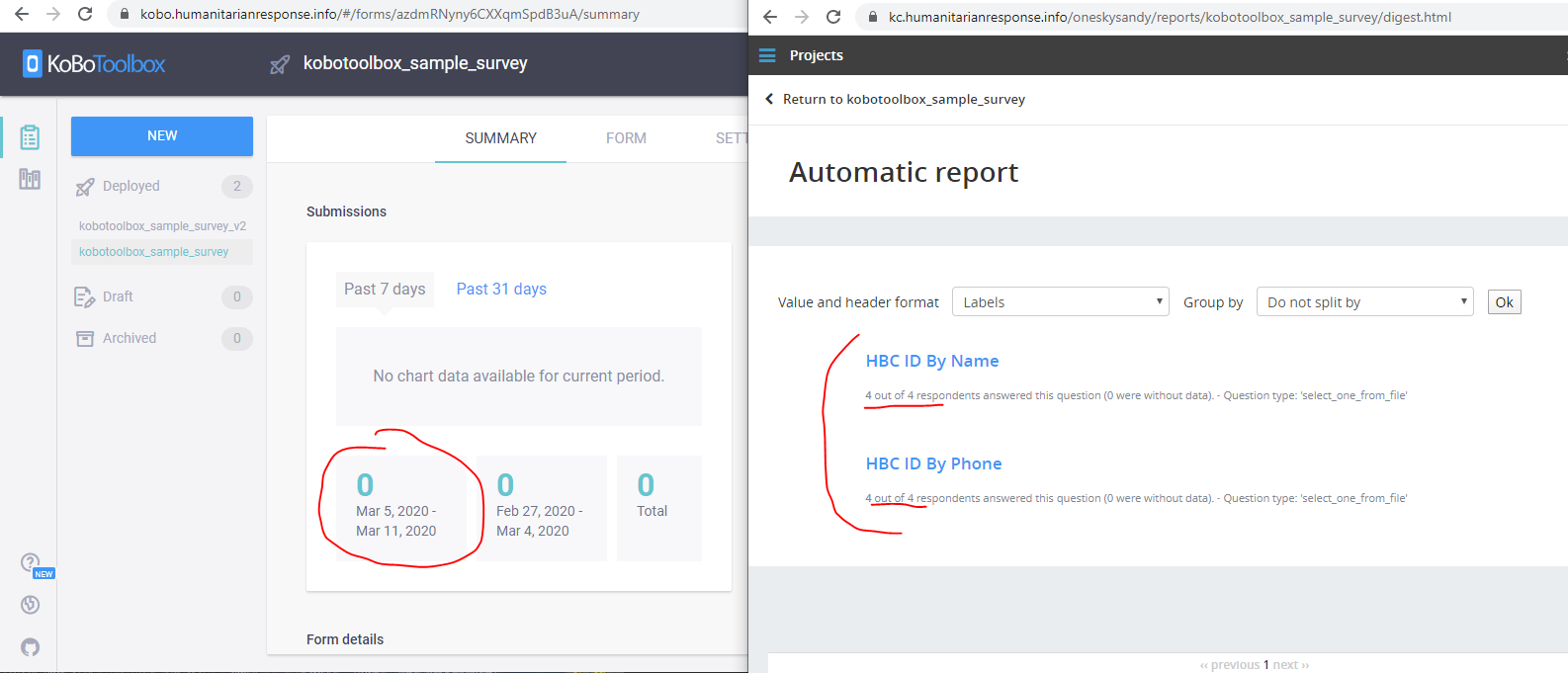 Submissions not shown in KPI while shown in Projects (legacy) - Data Management - KoboToolbox ...