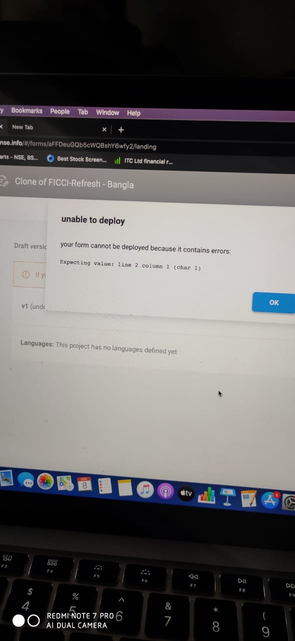 Unable to Deploy dur to column error - Form Building - KoboToolbox ...