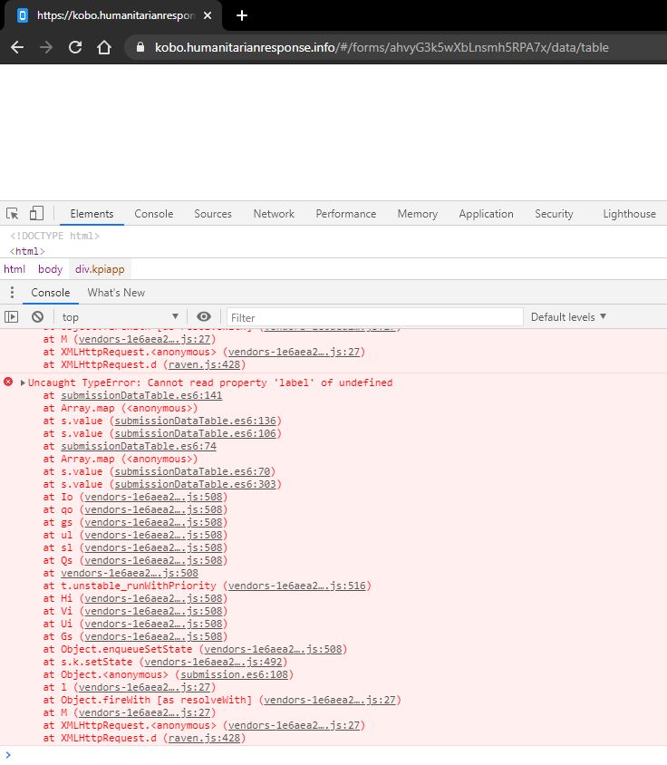 Error when viewing the forms in the eye option - Data Management ...