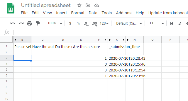 Kobotoolbox & Google sheet Sync - Page 3 - Data Management - KoboToolbox Community Forum
